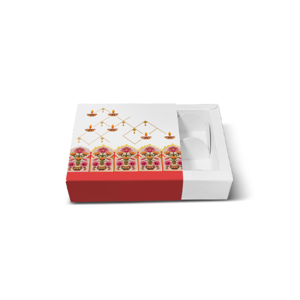 Sliding/Chocolate Box for 4 - 8x8x3cm - Imperial Red Chitrakaari Box ...