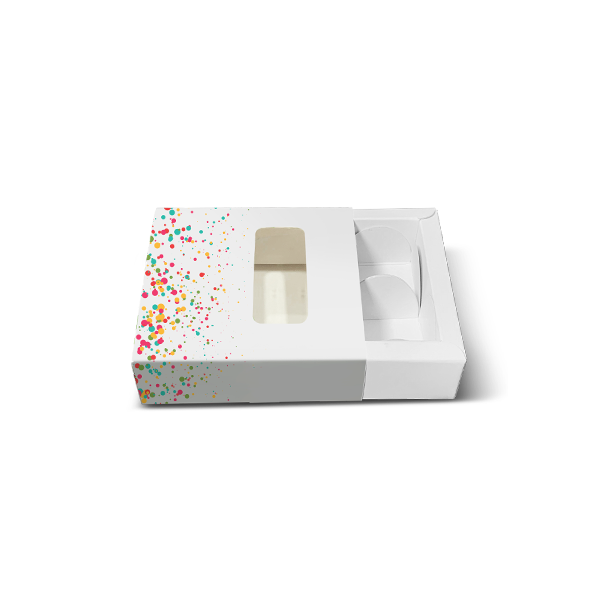 Sliding/Chocolate Box for 4 - 8x8x3cm - Colour Splatter– Schmancy